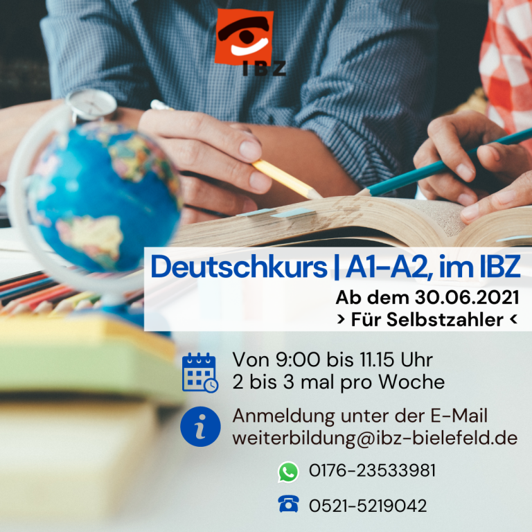 Deutschkurs, im IBZ - A1-A2 – IBZ Bielefeld e.V.
